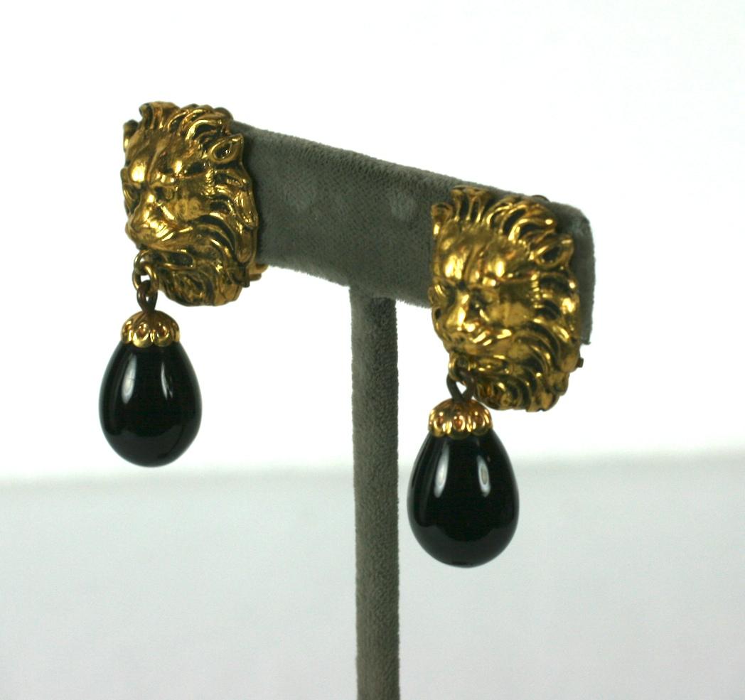 Coco Chanel Lion Head Earrings at 1stDibs | chanel lion earrings ...