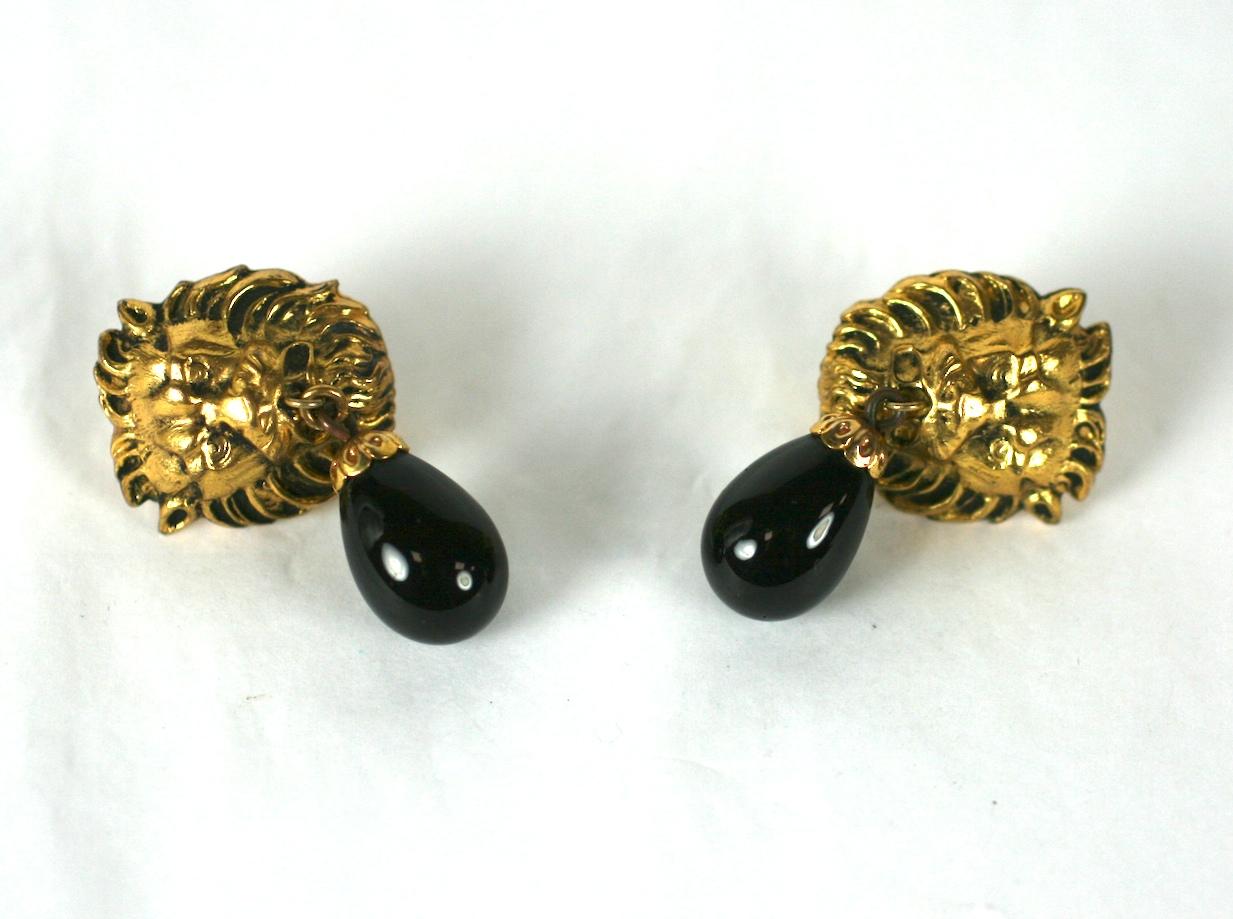 Coco Chanel Lion Head Earrings at 1stDibs | chanel lion earrings ...