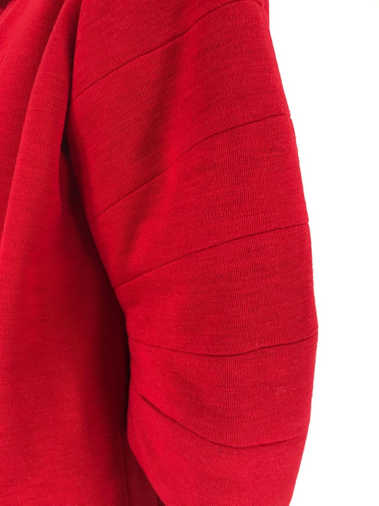 Coco Chanel Red Haute Couture 1950s 2 pc Wool Jersey Jewel Button Dress ...