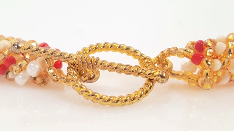 Chanel 1930s Louis Rousselet Glass Bead Gold Faux Carnelian Pearl Rope ...