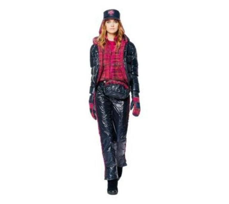 Coco Neige Hooded Tweed and Nylon Puffer Jacket For Sale at 1stDibs