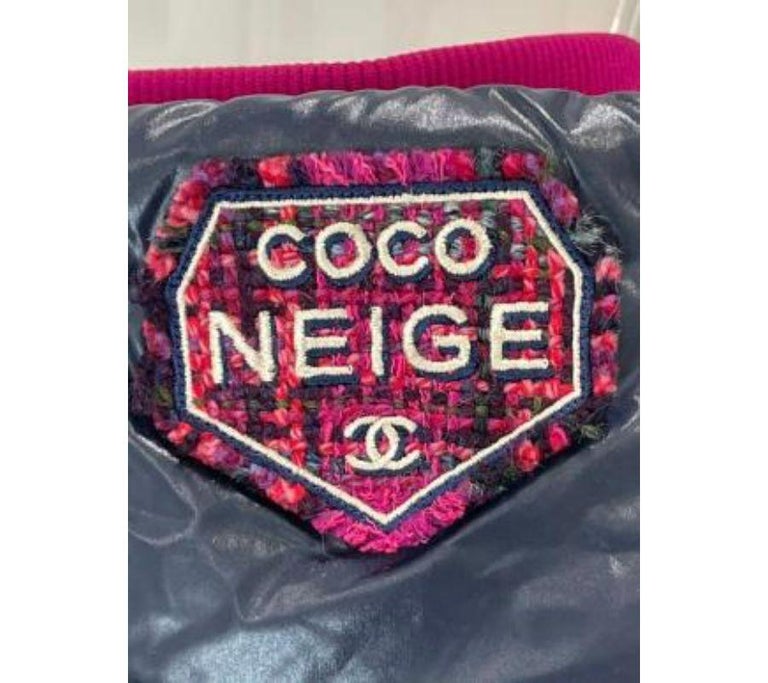 Coco Neige Hooded Tweed and Nylon Puffer Jacket For Sale at 1stDibs