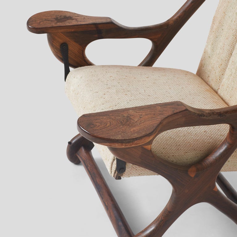 Cocobolo Rosewood Sling Swinger Chairs by Don Shoemaker For Sale at 1stDibs