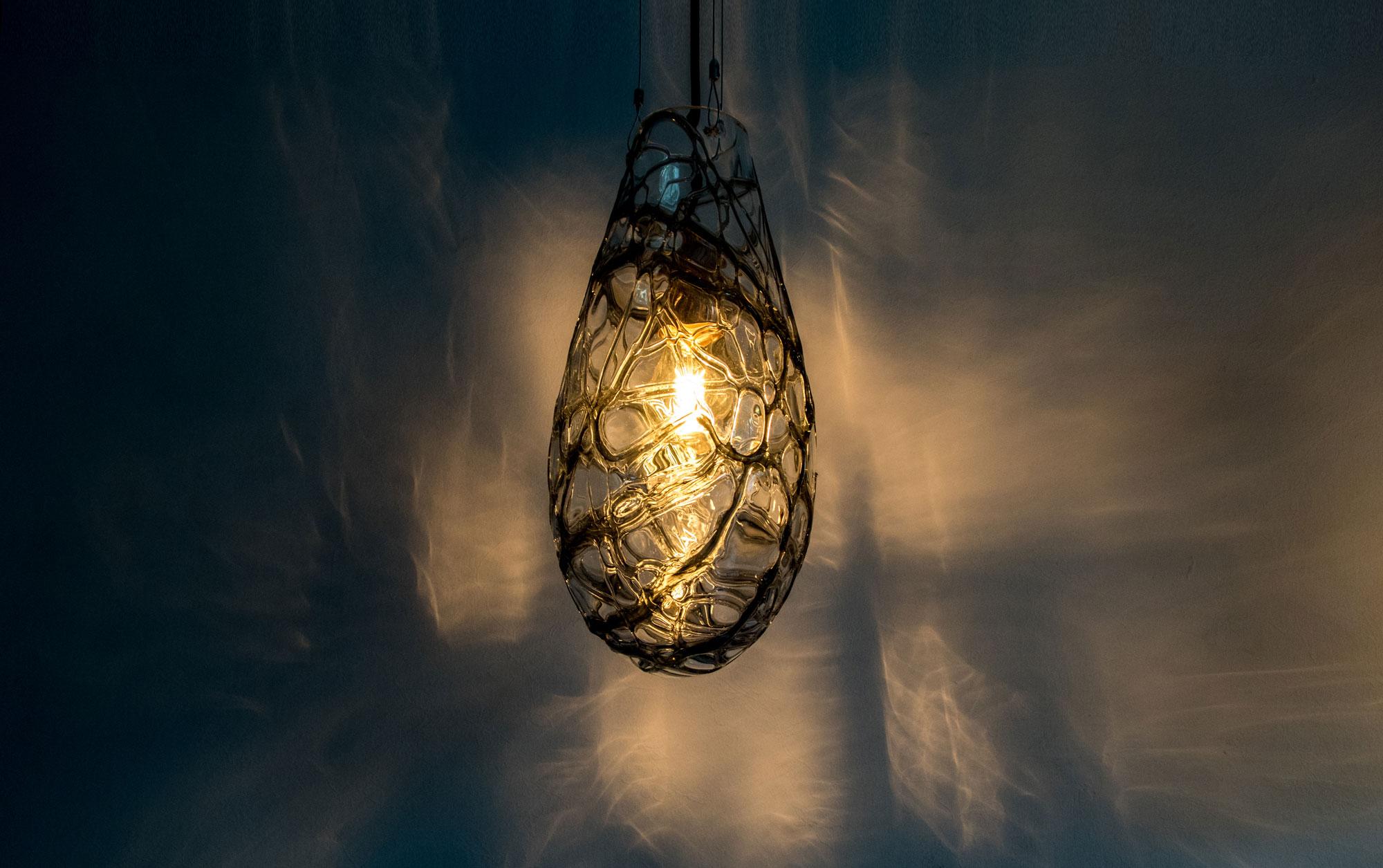 Cocoon Gray Pendant Lighting by Ceren Gurkan , Hand-blown glass For ...