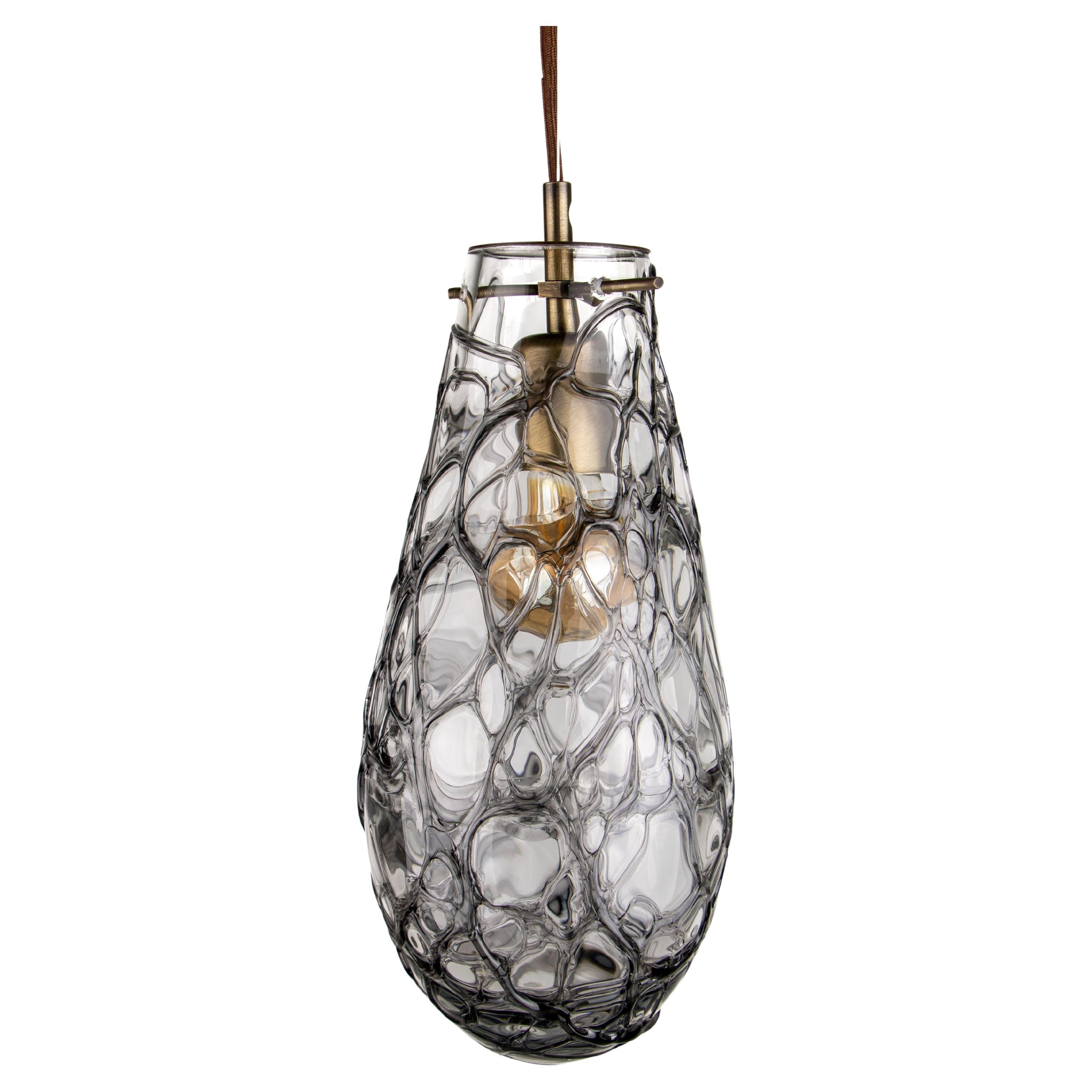 Cocoon Gray Pendant Lighting by Ceren Gurkan , Hand-blown glass For ...