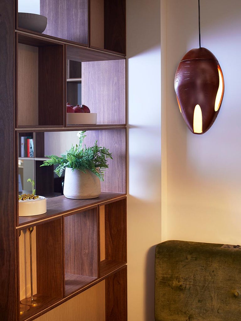 Cocoon Pendant, 3D Printed Sawdust Feature Light For Sale at 1stDibs