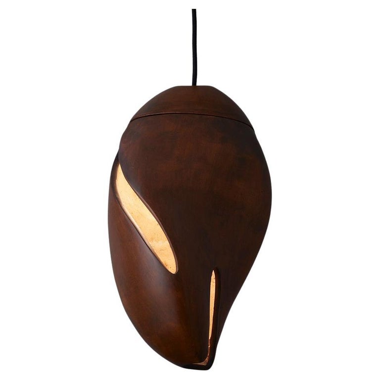 Cocoon Pendant, 3D Printed Sawdust Feature Light For Sale at 1stDibs