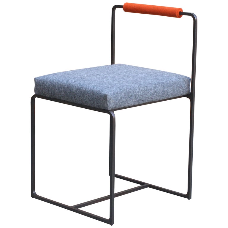 Coda Dining Chair in Blackened Steel and Merino Wool Upholstery by ...