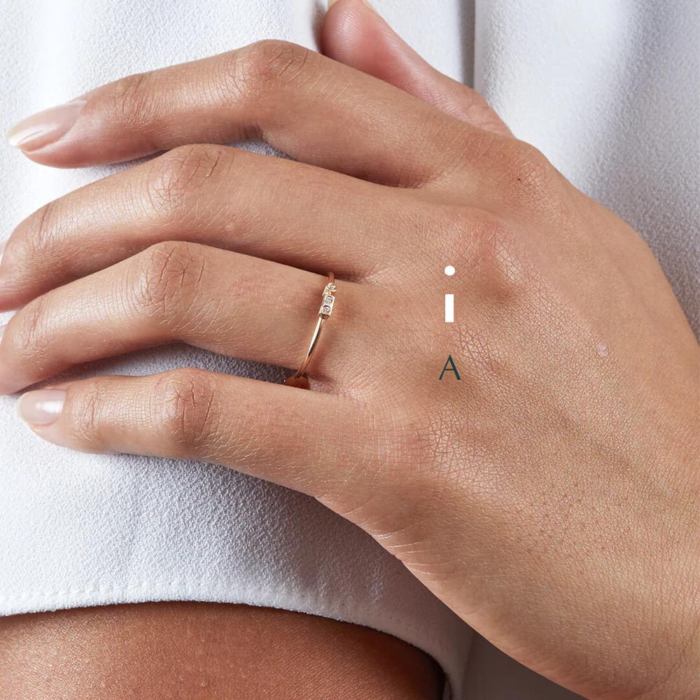 Customizable codebyEdge Morse code Letter A Ring (Mayfair) - 18ct Gold ...