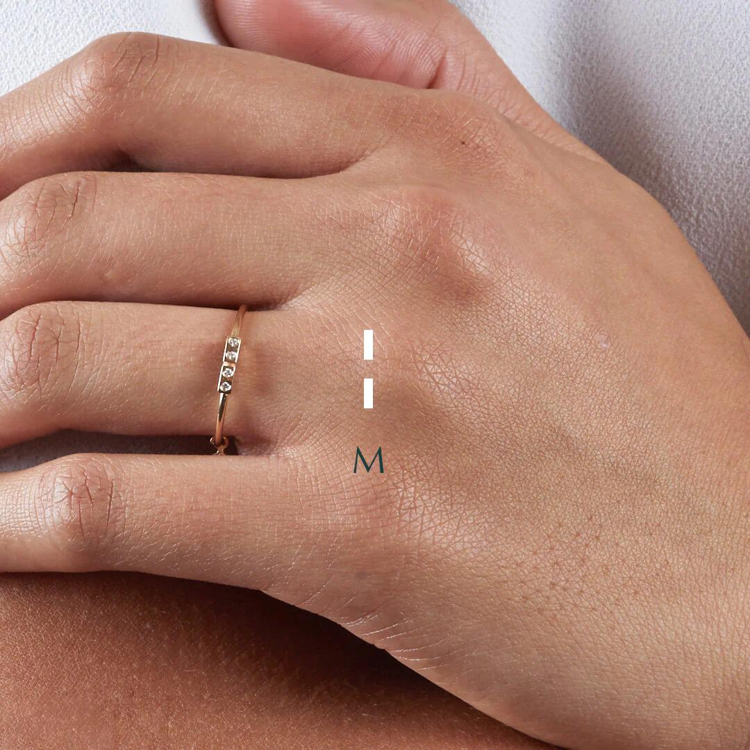 Customizable codebyEdge Morse code Letter M Ring (Mayfair) - 18ct Gold ...