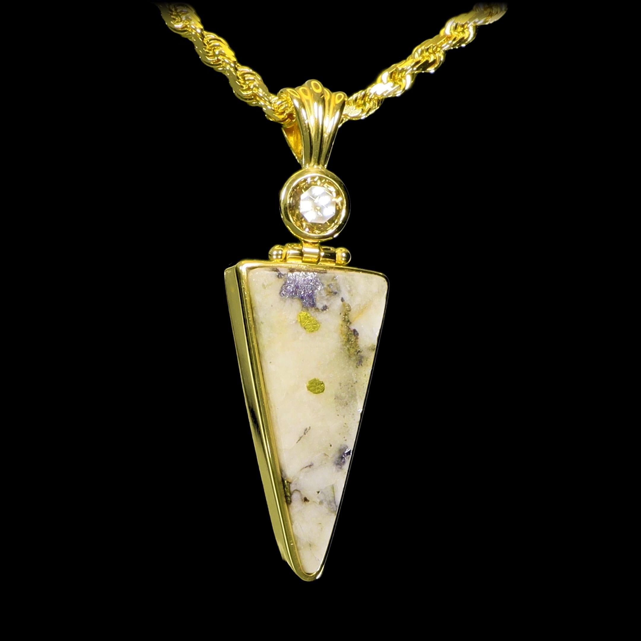 Natural Gold and Silver in Quartz, 14k Gold, Diamond, Cody Stone ...