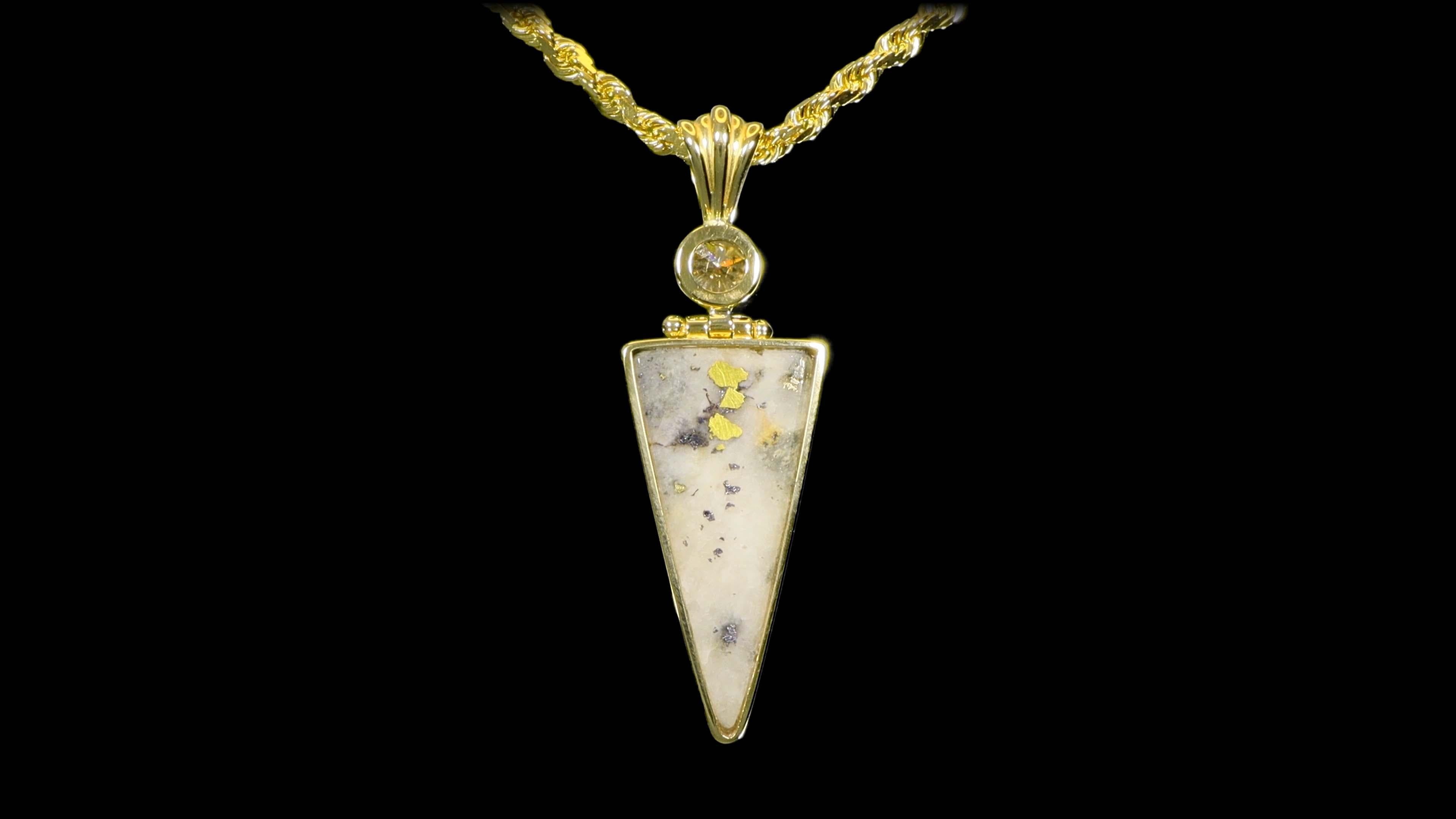 Natural Gold and Silver in Quartz, 14k Gold, Diamond, Cody Stone ...