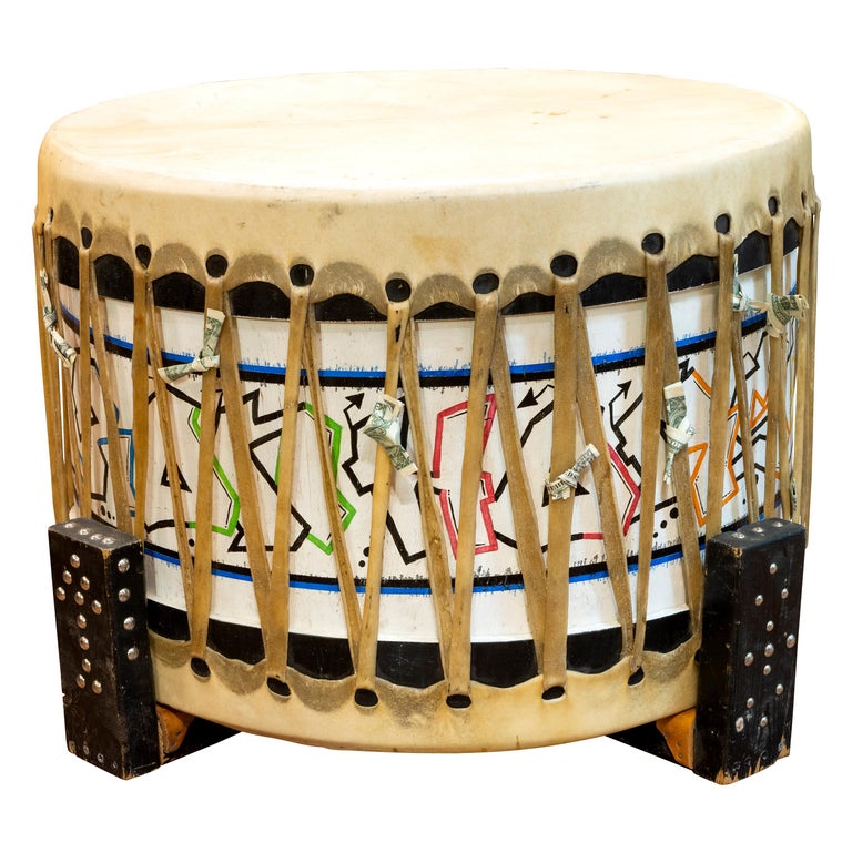 Native American Coeur d Alene Tribe Pow Wow Drum For Sale at 1stDibs