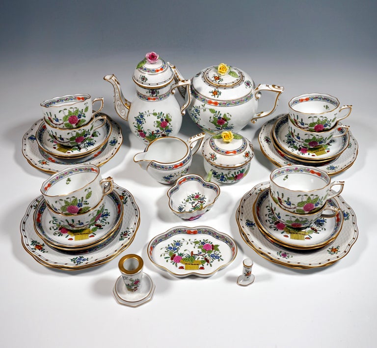 Coffee and Tea Set for 8 Persons 'Fleurs des Indes' Herend Hungary ...