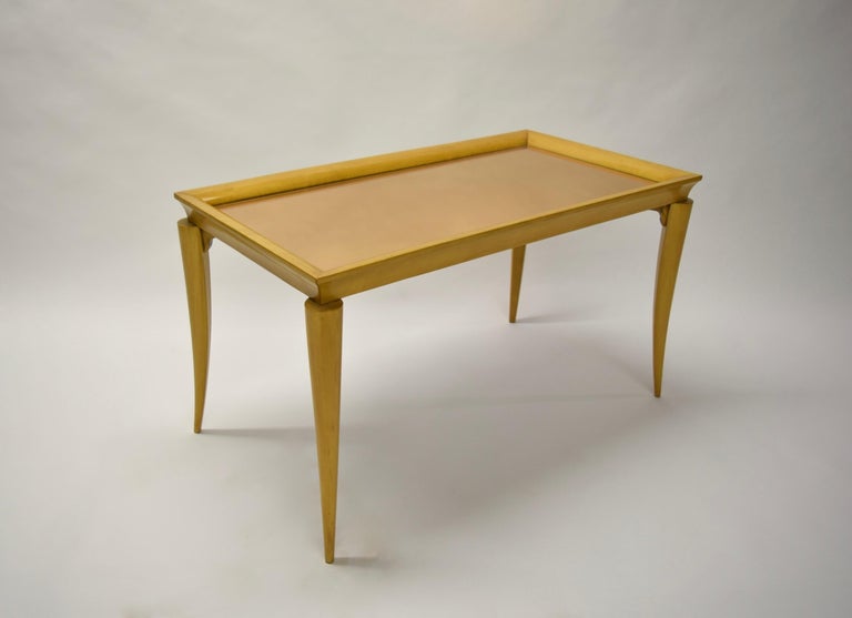 Coffee or Cocktail Table with Peach Colored Mirrored Glass, France ...