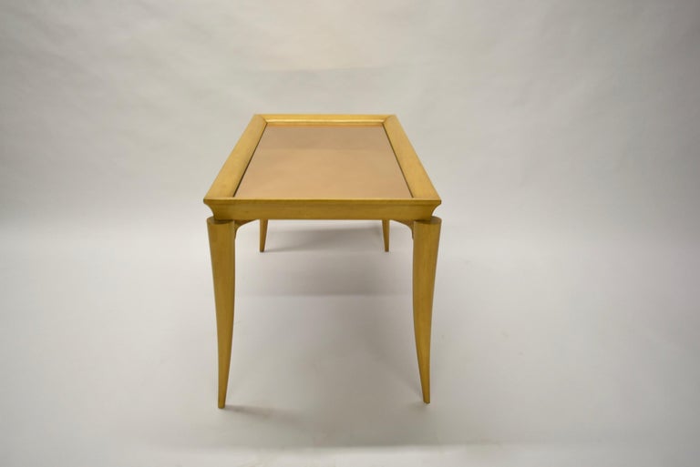 Coffee or Cocktail Table with Peach Colored Mirrored Glass, France ...