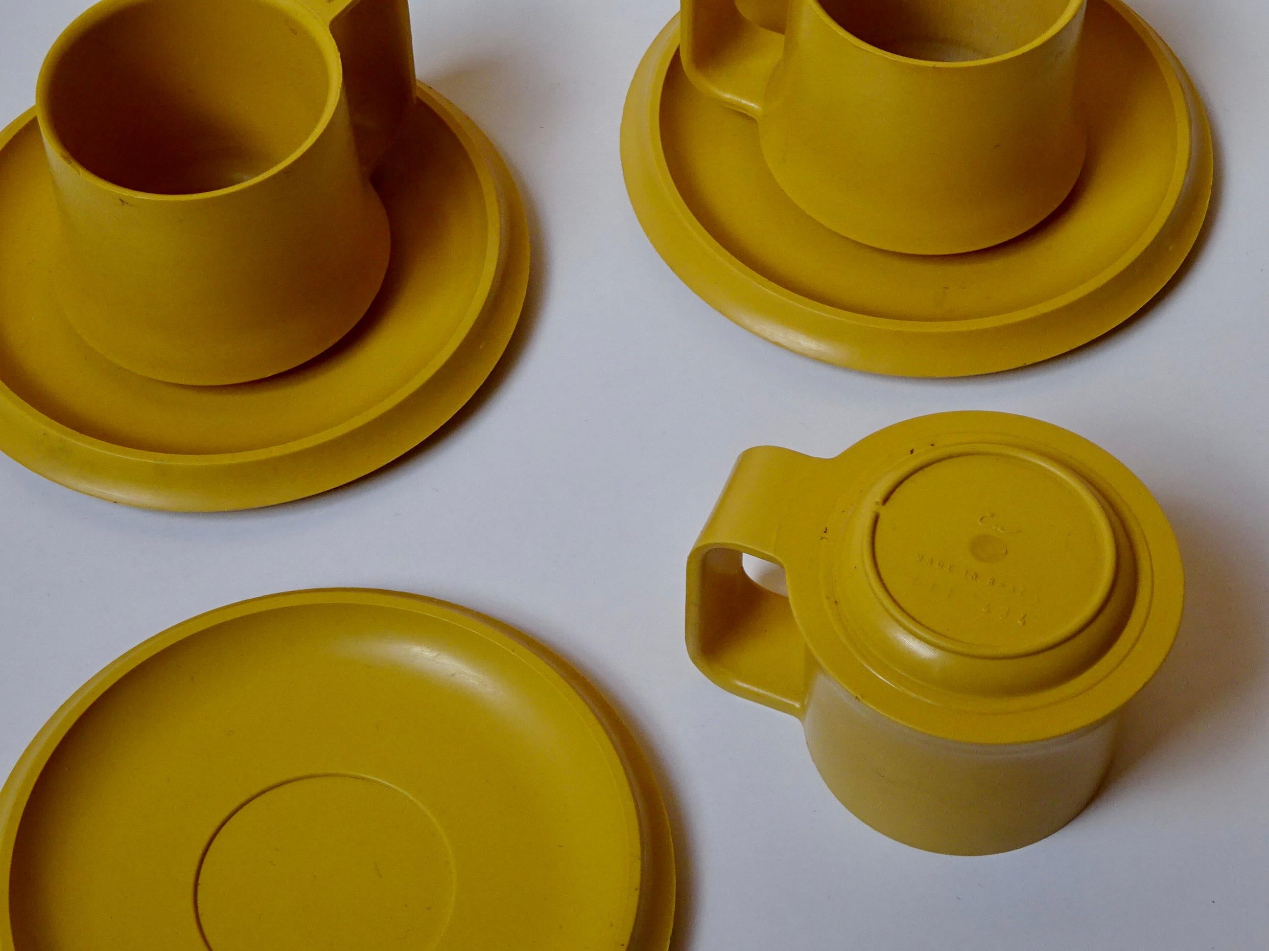 Coffee Cup Set “Eva” by Jorge Zalszupin, Brazil, 1970s at 1stDibs