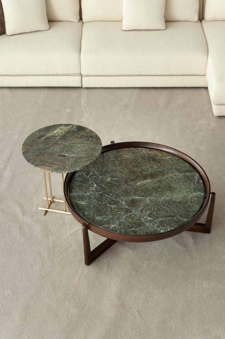 Coffee Table Matt Fume Oak with Marble or Glass Top For Sale at 1stDibs