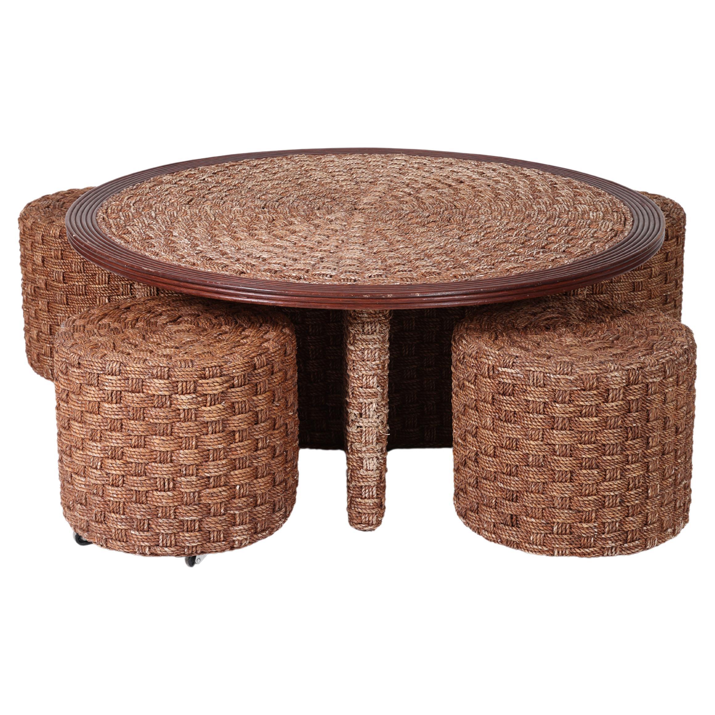 Rope Coffee and Cocktail Tables - 26 For Sale at 1stDibs | round rope ...