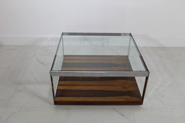 Richard Young Merrow Associates, Coffee Table, Chrome and Rosewood ...