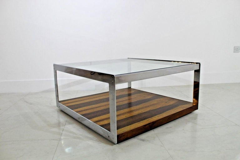 Richard Young Merrow Associates, Coffee Table, Chrome and Rosewood ...