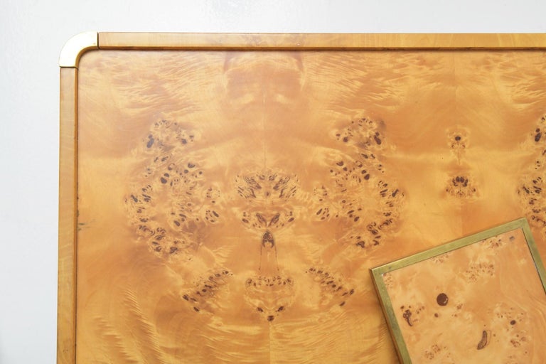 Coffee table and cigar box in burlwood and golden messing box - Willy ...