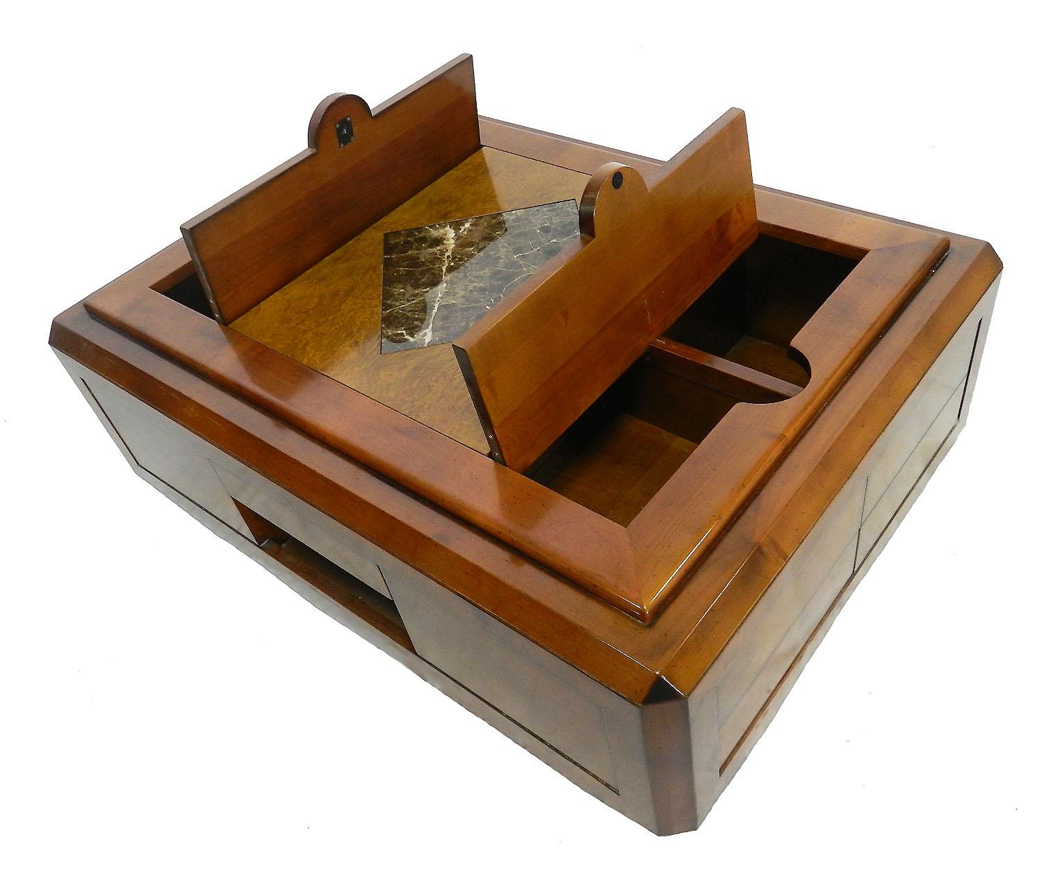 Coffee Table Cocktail French 20th Century Centre Drawers Secret ...