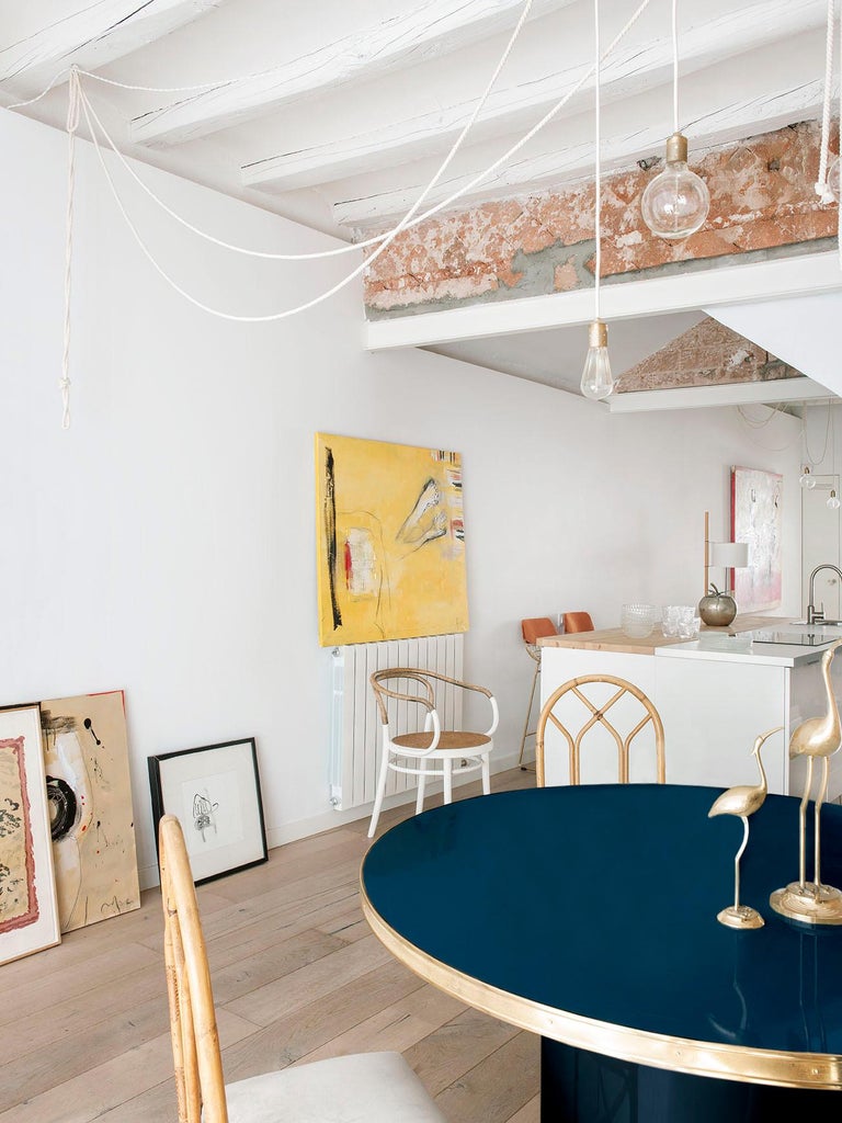 Coffee Table High Gloss Laminated Top Brass Tape Framed Black Pedestal ...