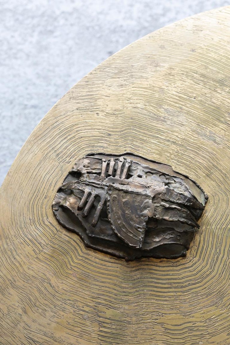 Christian Krekels Coffee Table in Etched Brass, Belgium, 1990 For Sale ...