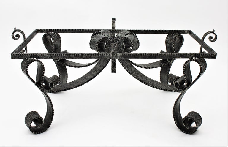 Coffee Table in Hand Forged Iron at 1stDibs