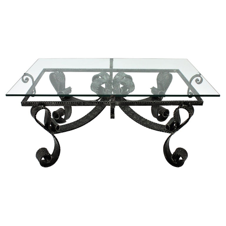 Coffee Table in Hand Forged Iron at 1stDibs