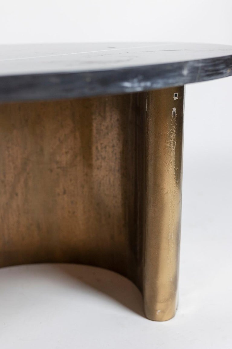 Coffee Table in Marble and Brass, 1980s For Sale at 1stDibs