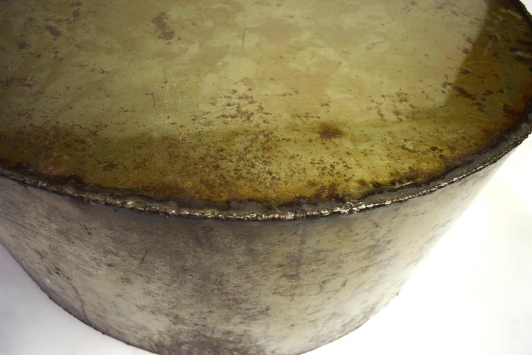 Coffee Table in Acid Washed Steel, circa 1987 For Sale at 1stdibs