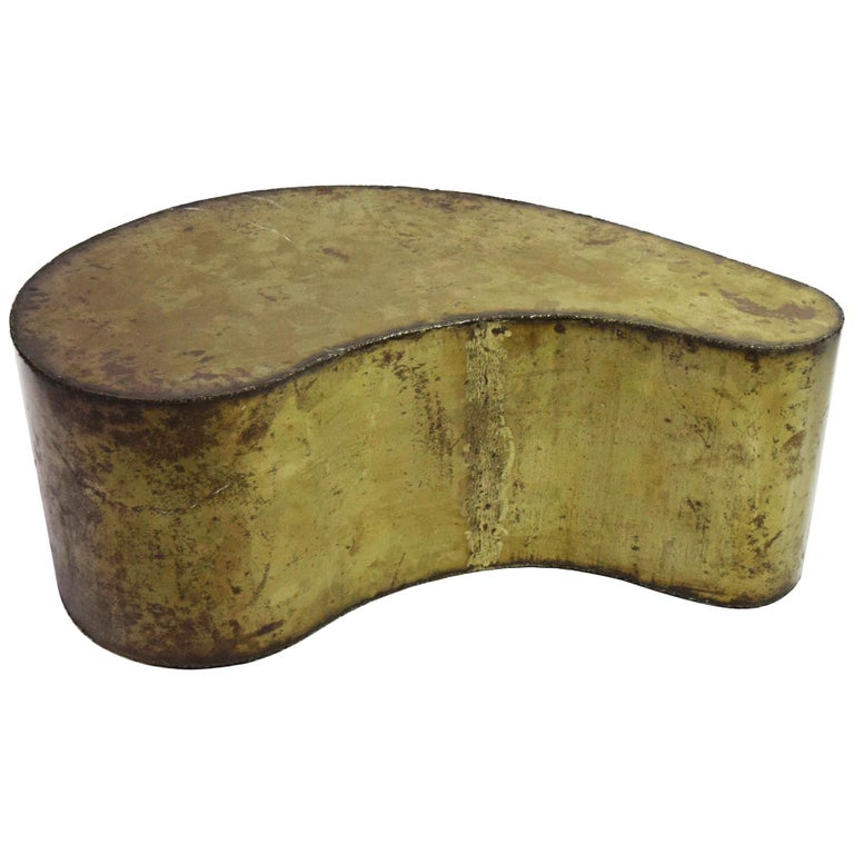 Coffee Table in Acid Washed Steel, circa 1987 For Sale at 1stDibs