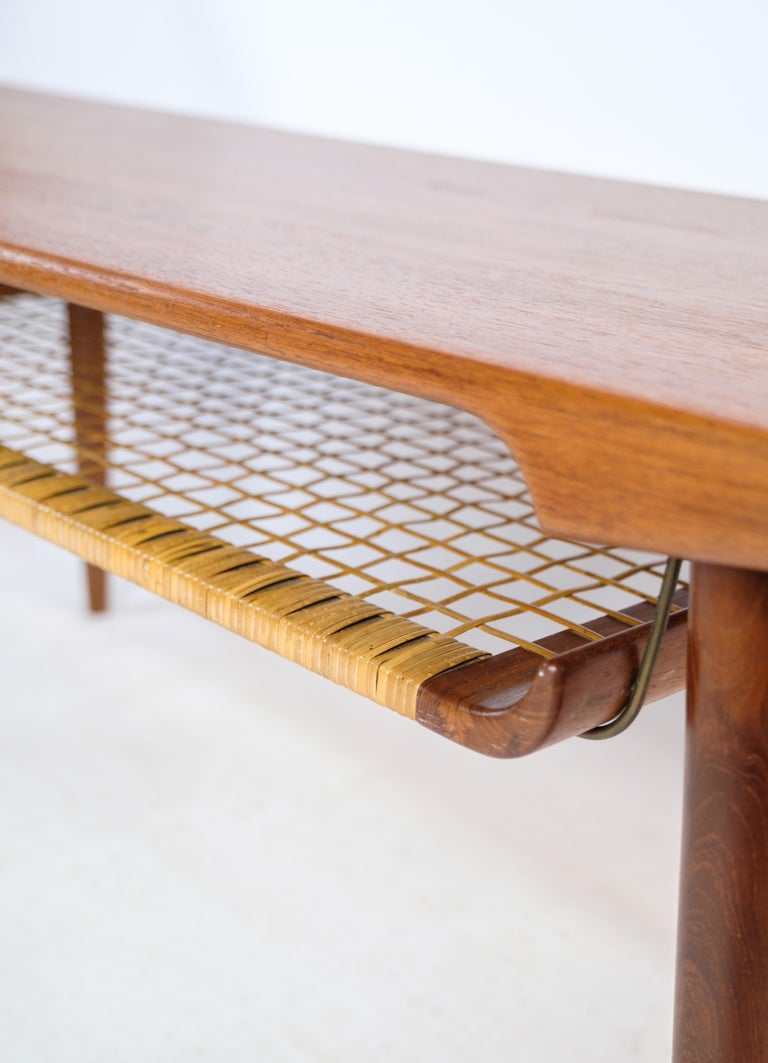 Coffee Table in Teak and Paper Cord Shelf of Danish Design from the ...