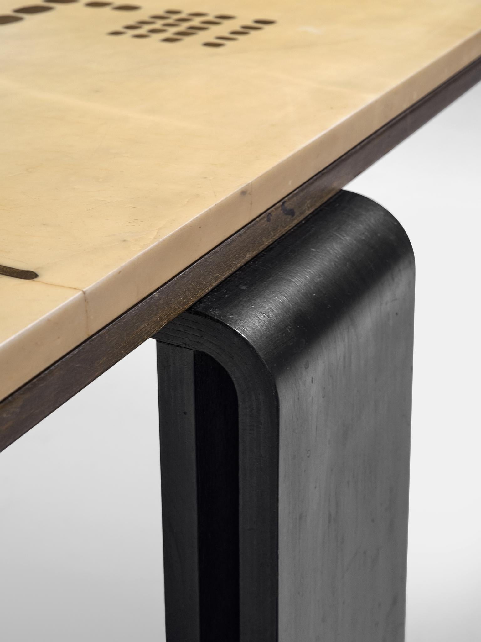 Coffee Table in Travertine and Ebonized Wood For Sale at 1stDibs ...