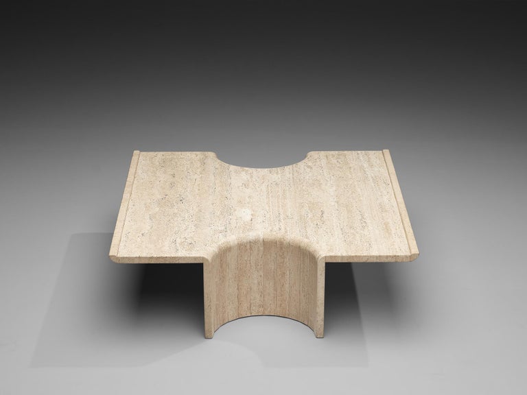 Coffee Table in Travertine For Sale at 1stDibs
