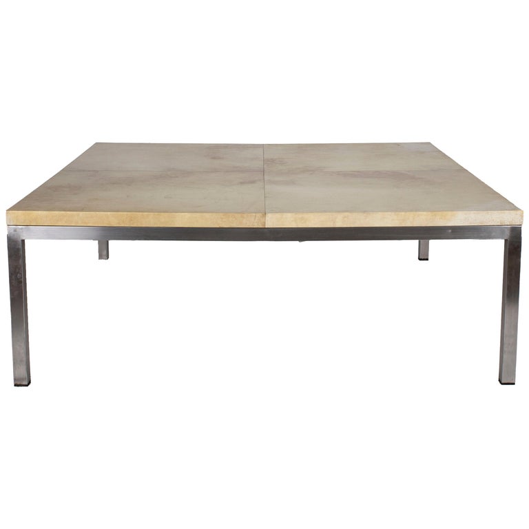 Coffee Table on Stainless Steel Base at 1stDibs