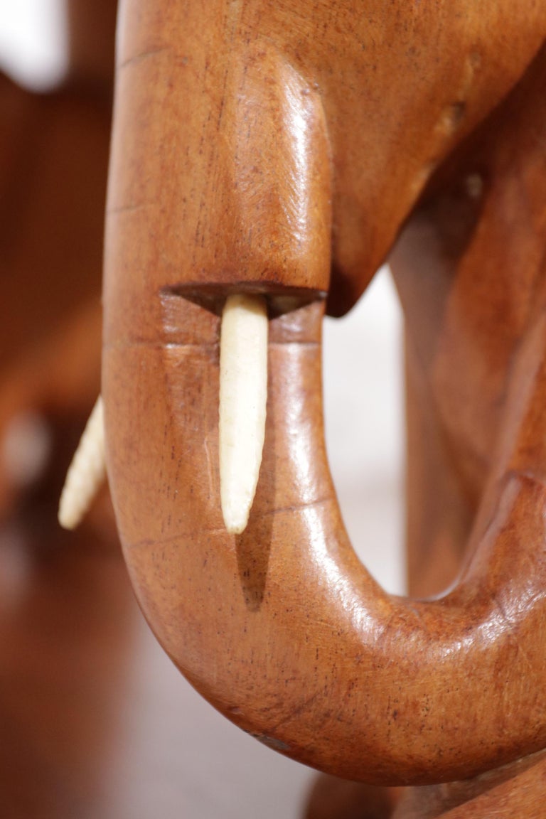 Coffee Table Side Table Mahogany Elephants Art Deco For Sale at 1stDibs