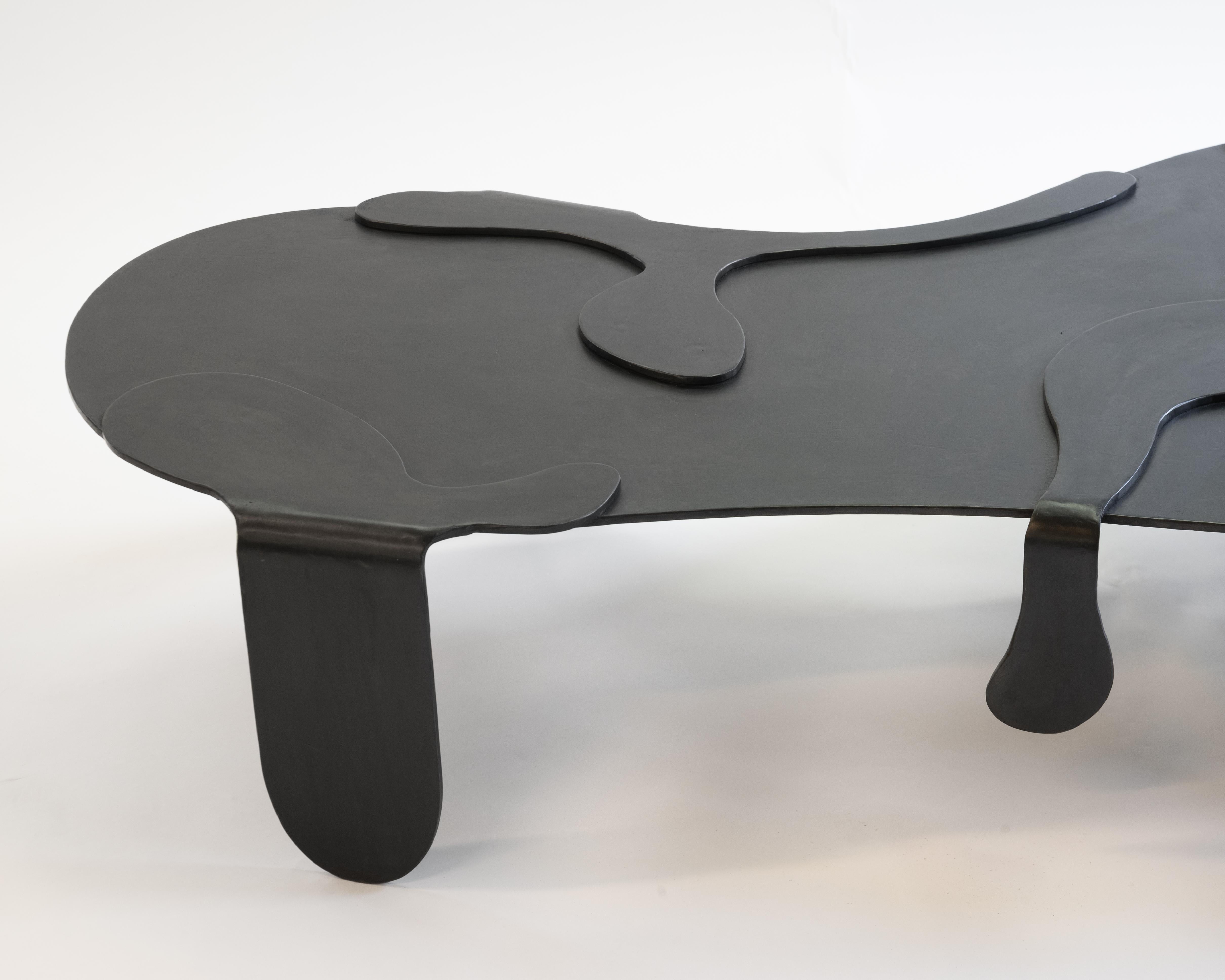 Coffee Table Unique Organic Black Modern/Contemporary Waxed Steel For ...
