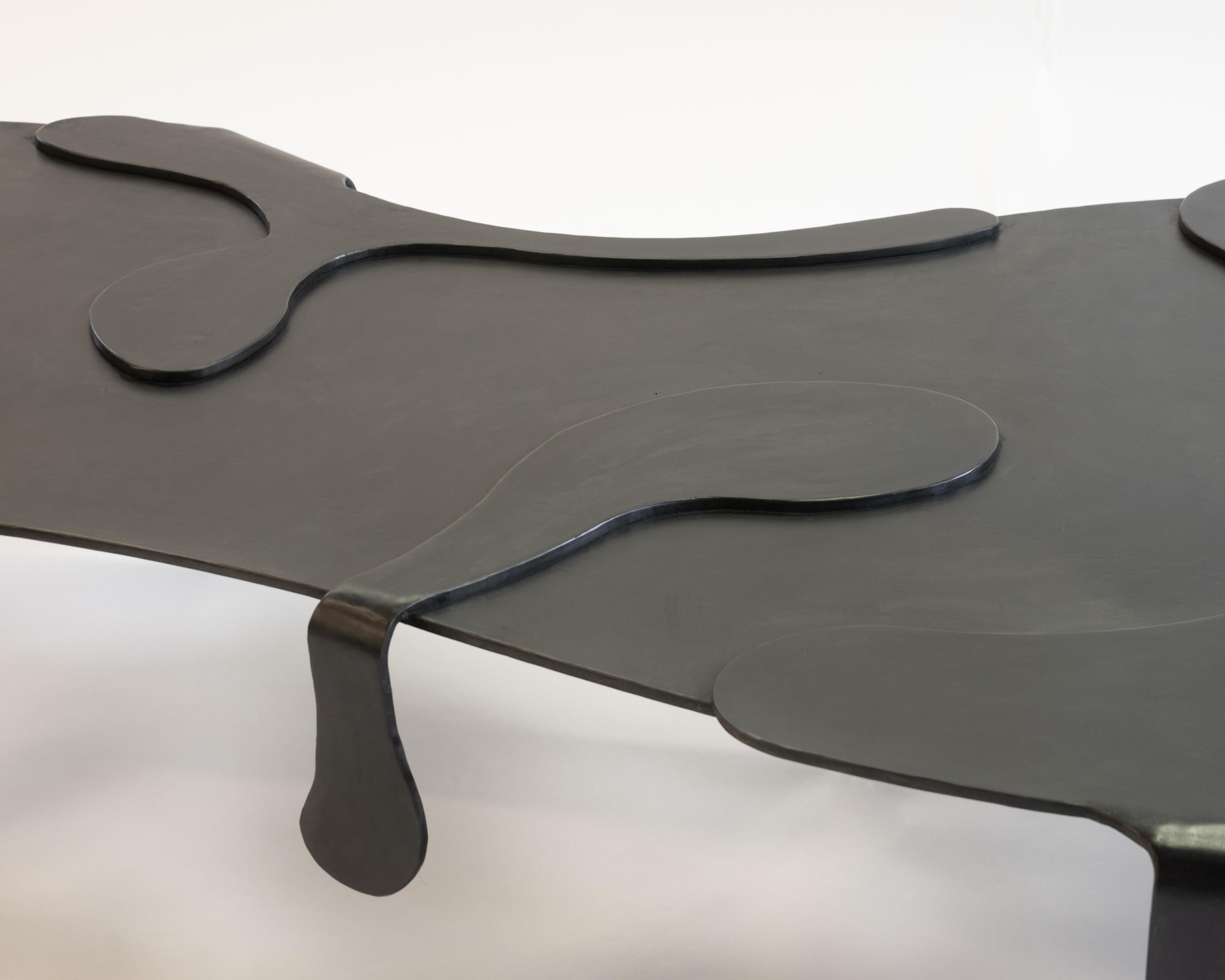 Coffee Table Unique Organic Black Modern/Contemporary Waxed Steel For ...