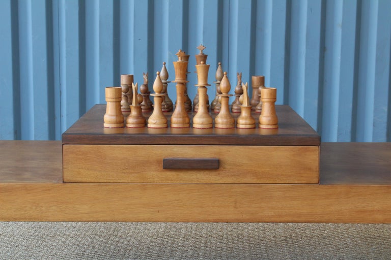 Coffee Table with Chess Set, U.S.A, 1950s at 1stDibs