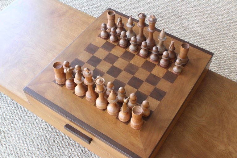 Coffee Table with Chess Set, U.S.A, 1950s at 1stDibs