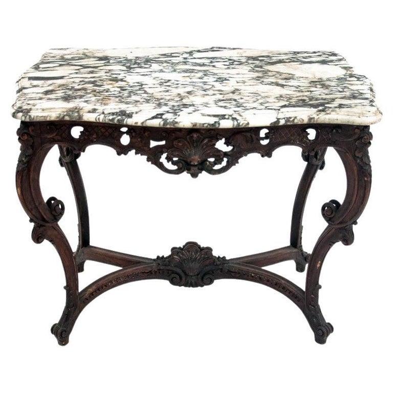 Coffee Table with Marble Top, France, circa 1870 For Sale at 1stDibs
