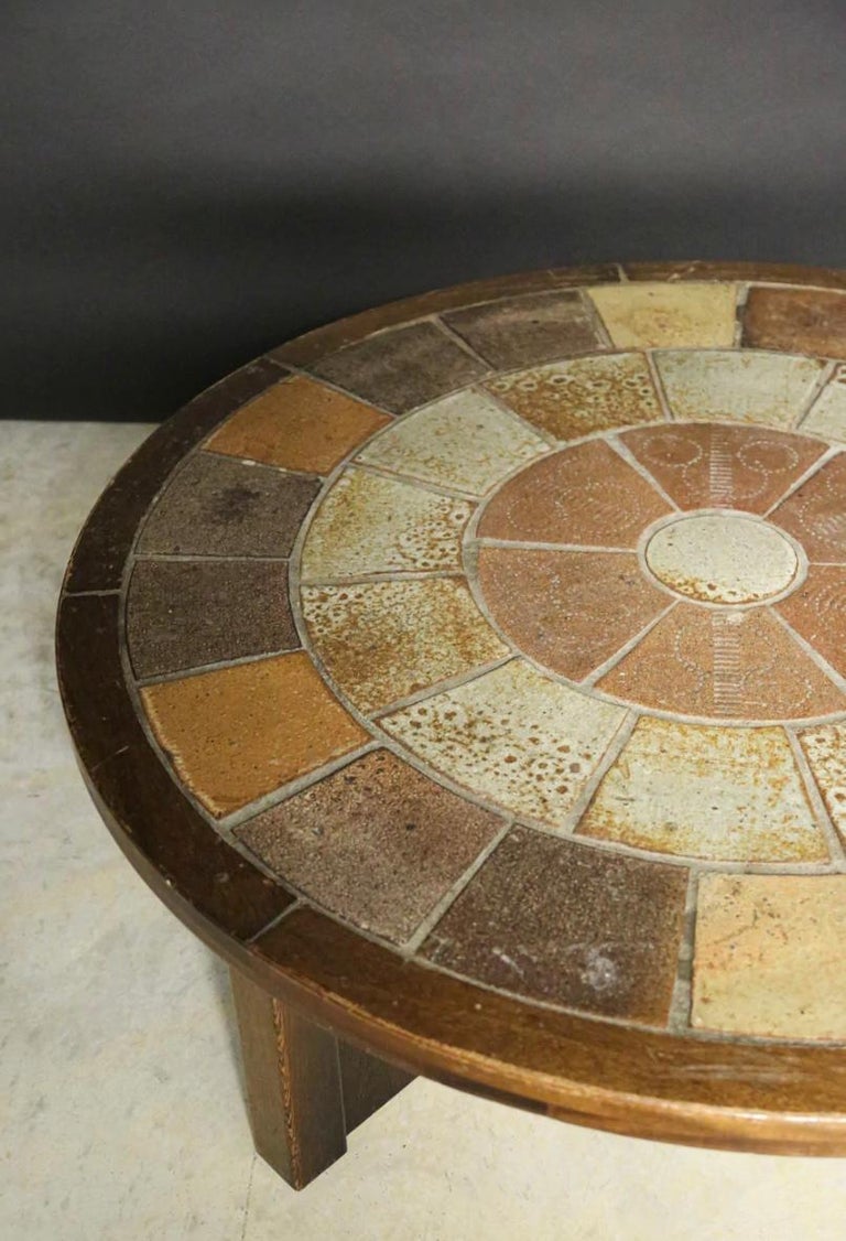 Coffee Table with Tile Inlay For Sale at 1stDibs