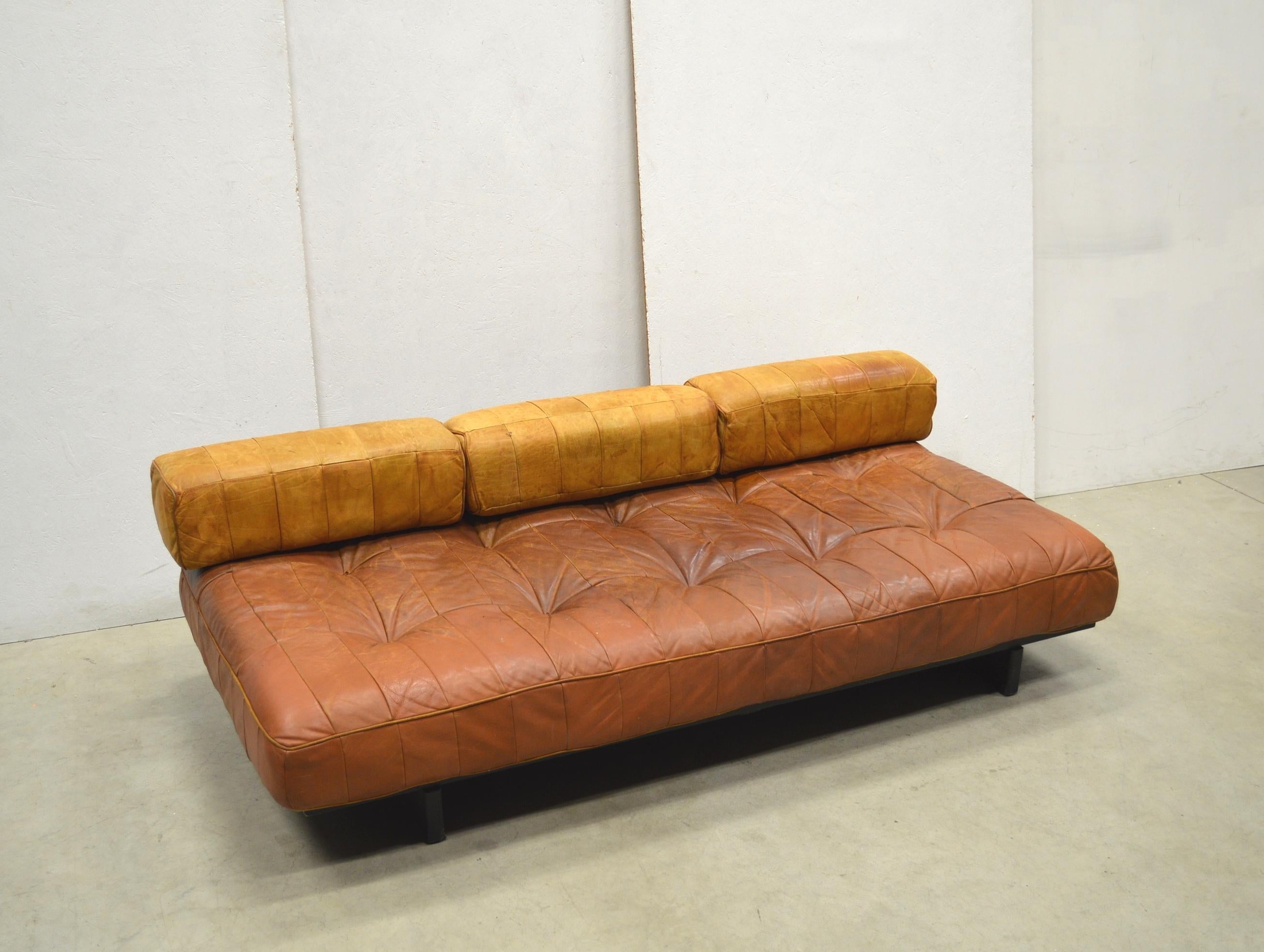 Cognac De Sede Ds80 Patchwork Daybed Sofa, 1970s For Sale at 1stDibs