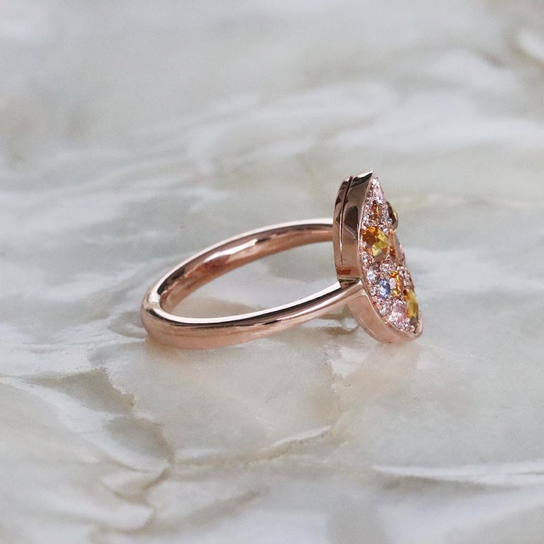 Cognac Diamond Pink Diamond No Heat Pink and Blue Sappire Mosaic Set ...