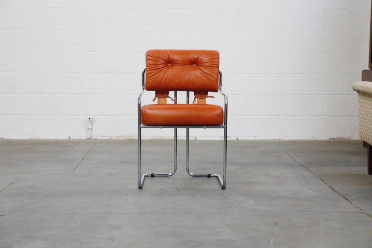 Cognac Leather 'Tucroma' Chairs by Guido Faleschini for i4 Mariani ...