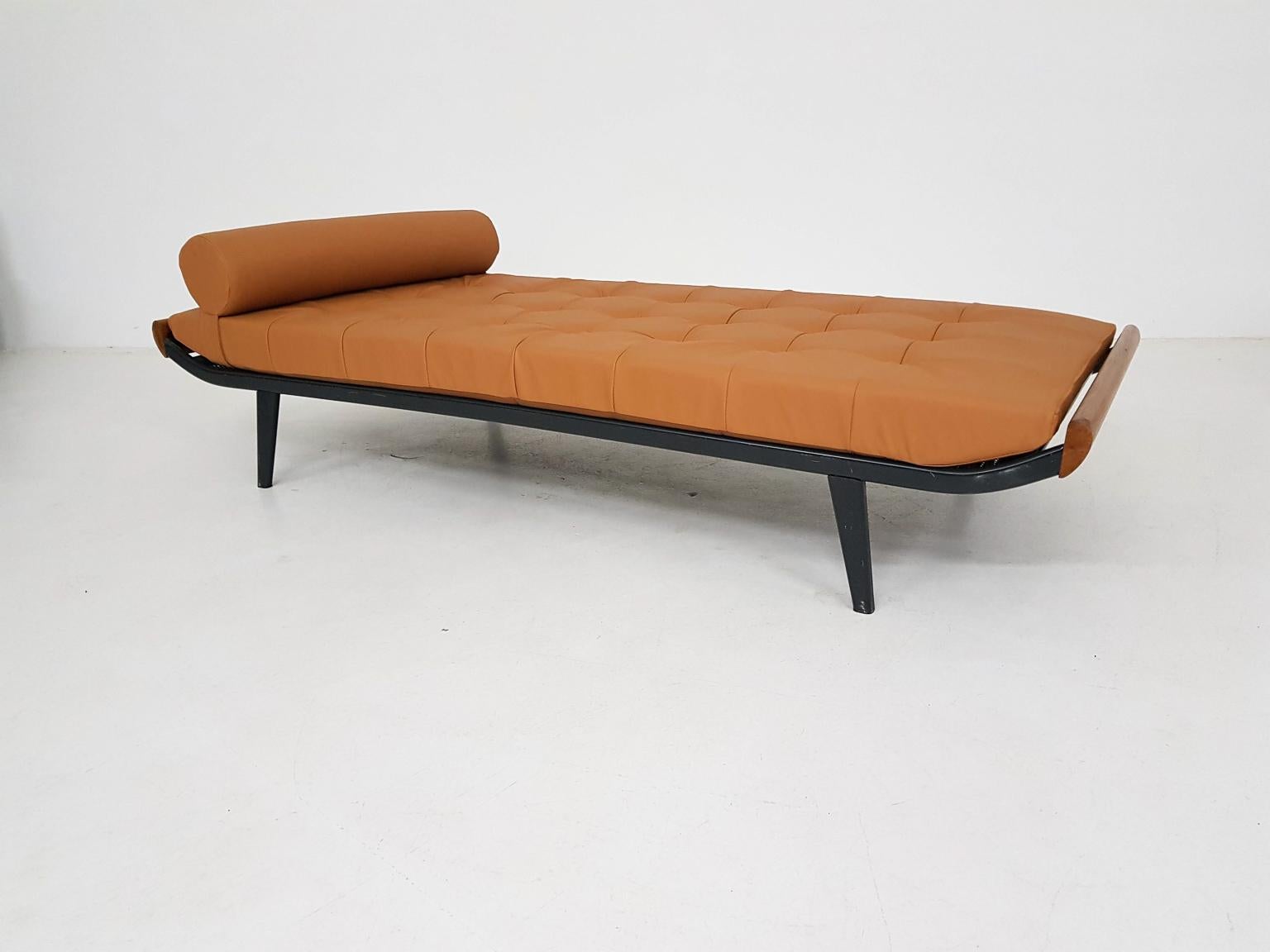 Cognac Leatherette "Cleopatra" Daybed by Cordemeyer for Auping, Dutch ...