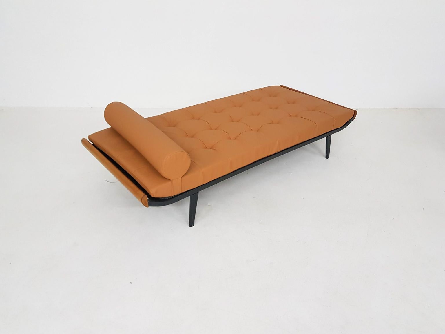 Cognac Leatherette "Cleopatra" Daybed by Cordemeyer for Auping, Dutch ...